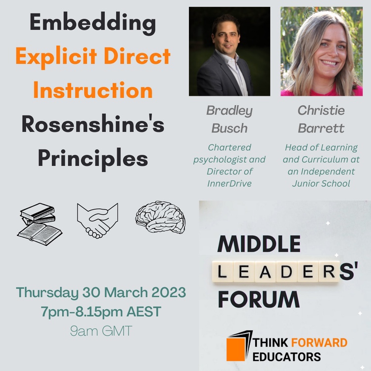 New Webinar on Explicit Instruction and Rosenshine’s Principles ...